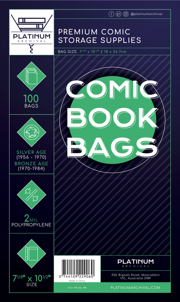 Silver Polypropylene Comic Bags – Incognito Comics